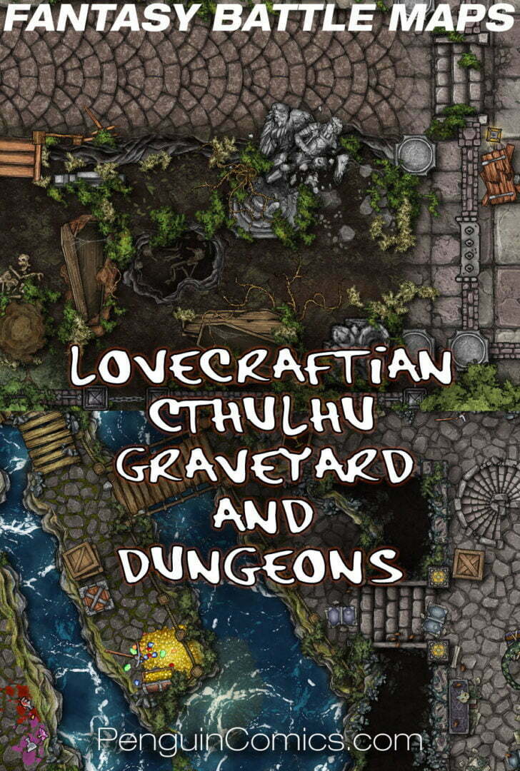 Lovecraftian Cthulhu: Graveyard & Dungeons - VTT Battlemaps TTRPG