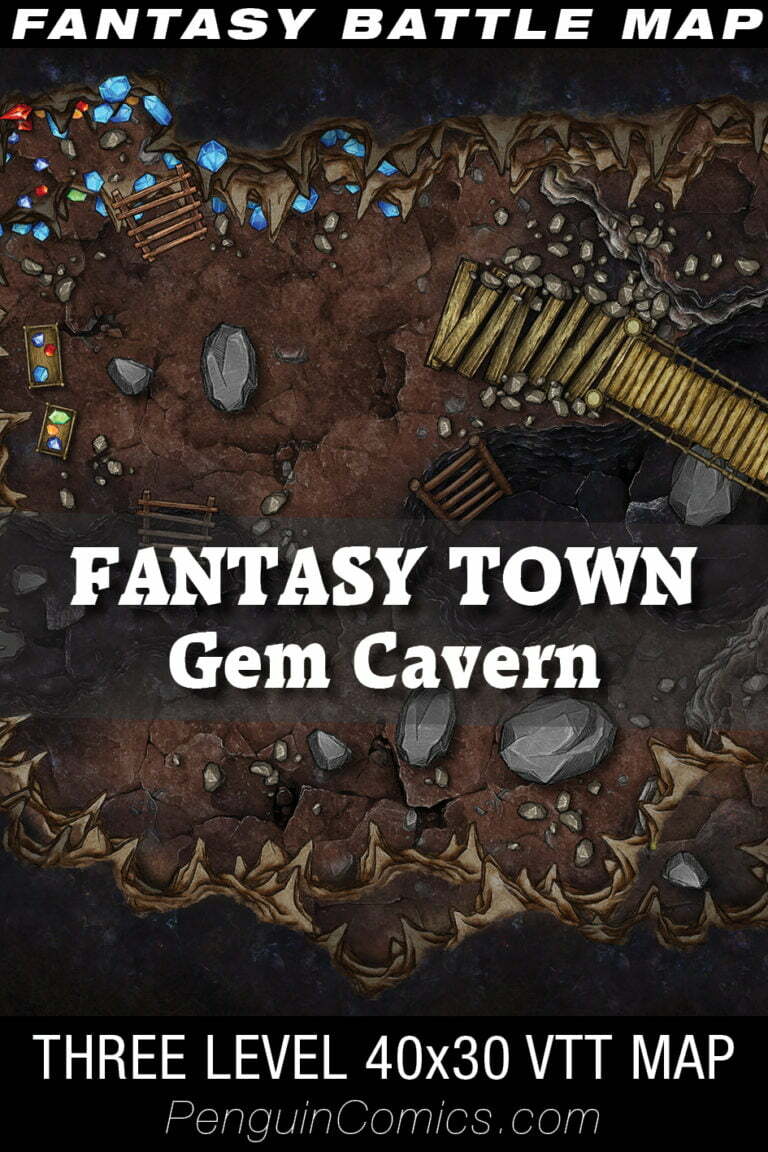 Fantasy Town: Gem Cavern - VTT Battlemaps TTRPG