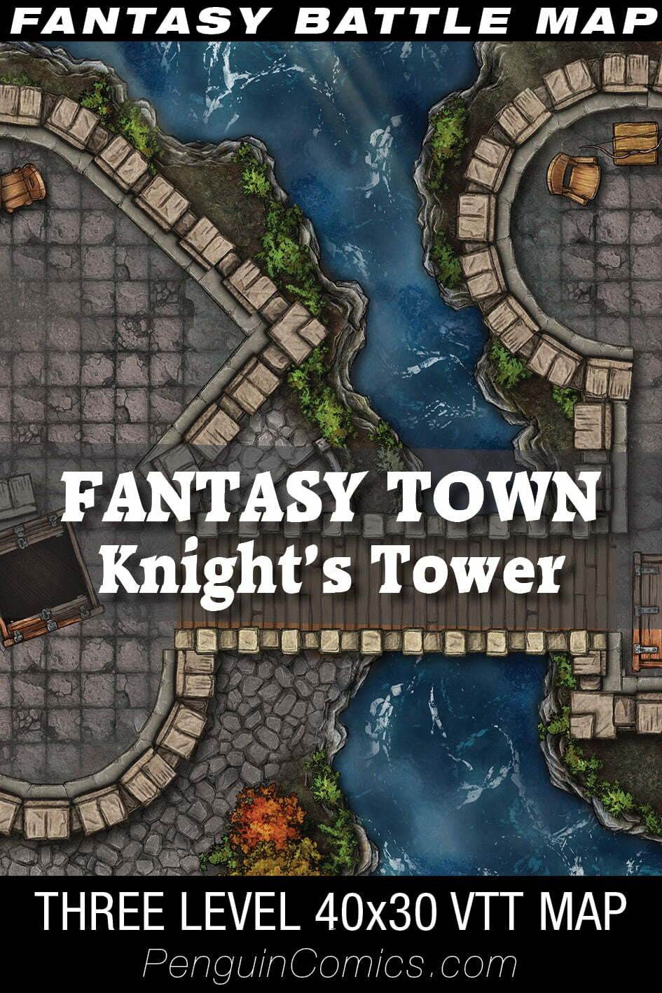 Fantasy Town: Knight's Tower - VTT Battlemaps TTRPG