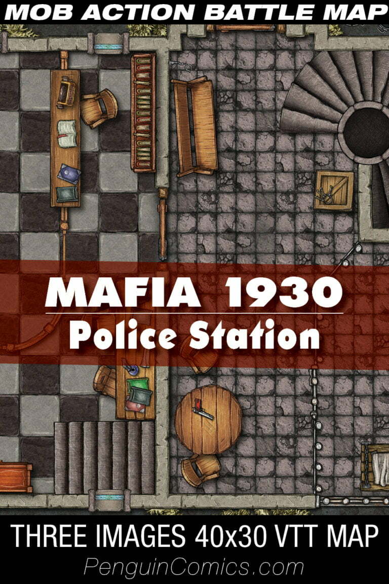 Mafia 1930: Police Station - VTT Battlemaps TTRPG
