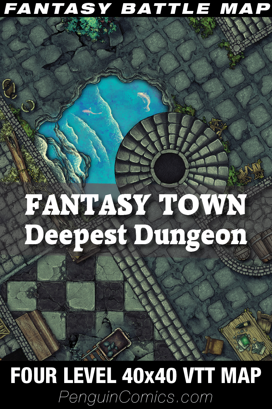 Fantasy Town: Deepest Dungeon - VTT Battlemaps TTRPG