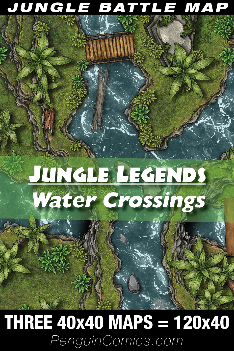 Jungle Legends: Water Crossings - VTT Battlemaps TTRPG