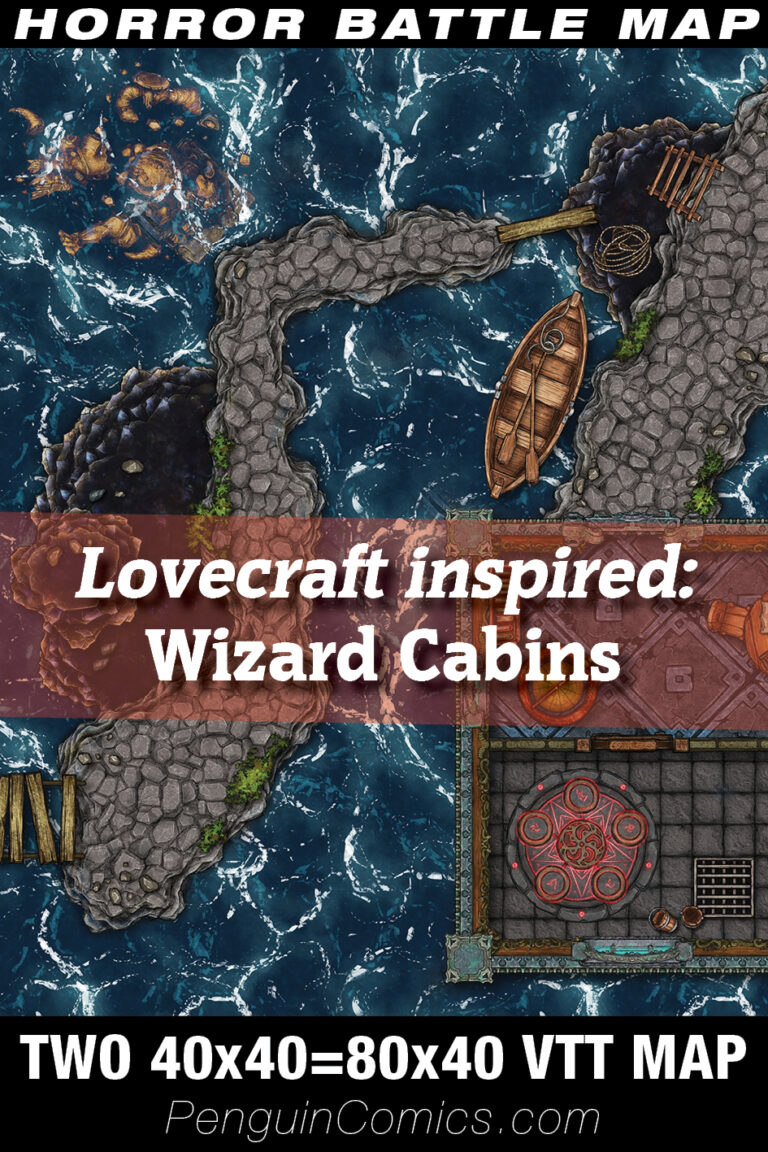 Lovecraft inspired: Wizard Cabins - VTT Battlemaps TTRPG