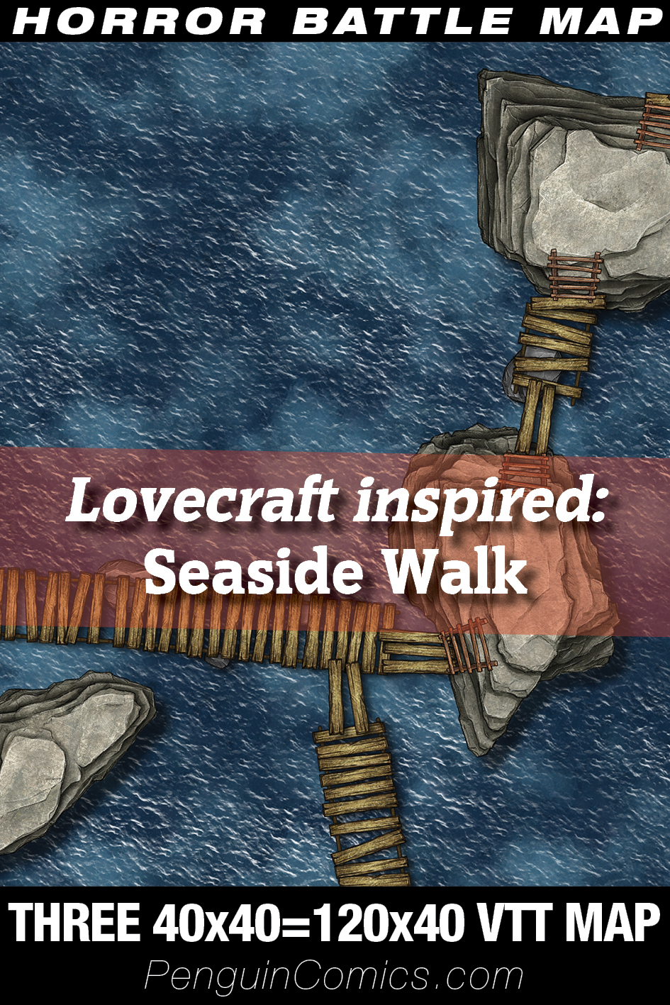 Lovecraft inspired: Seaside Walk - VTT Battlemaps TTRPG