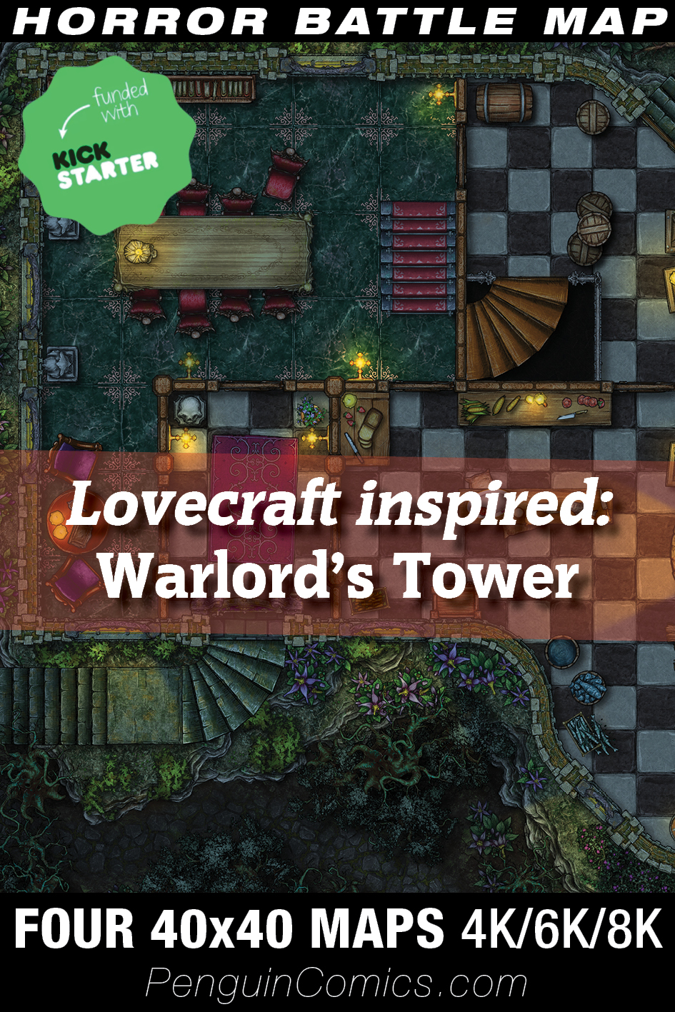 VTT Battle Maps - Lovecraft inspired: Warlord's Tower - VTT Battlemaps ...